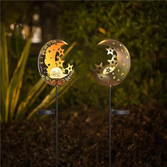 Accents | Moon Solar Lights Outdoor Garden Decorative Star Solar ...